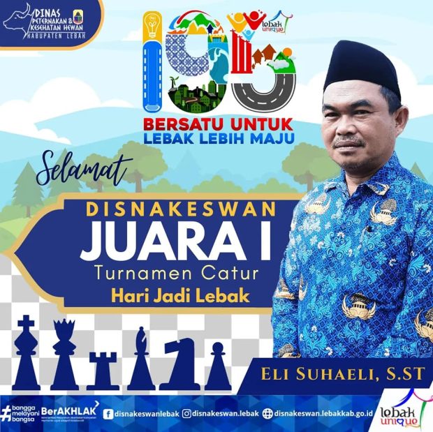 SELAMAT DISNAKESWAN JUARA I TURNAMEN CATUR HARI JADI LEBAK – Dinas ...